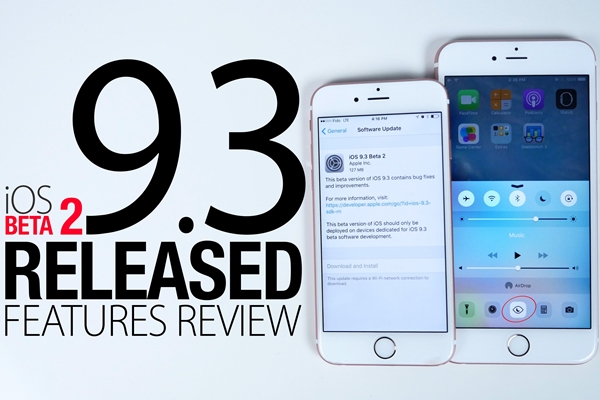 แอปเปิลออกอัพเดท iOS 9.3 Beta 2 เพิ่มปุ่ม Night Shift ใน Control Center